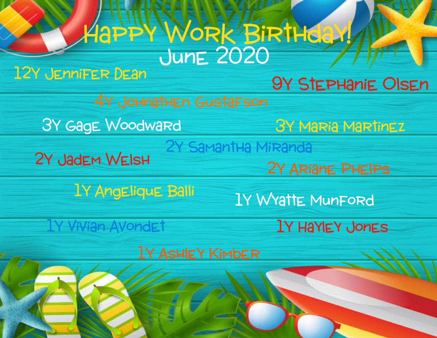 Happy Work Birthday! JUNE – Waterfall Canyon Academy